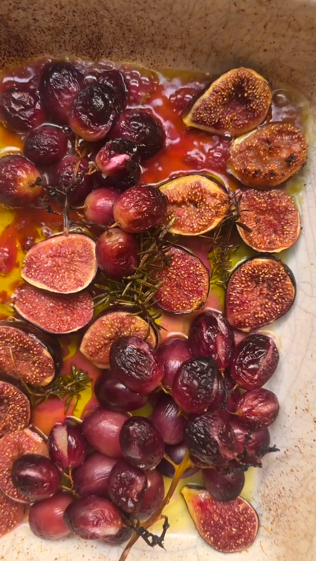 Rosemary Roasted Figs & Grapes with Radicchio, Burrata and Fried Bread ...